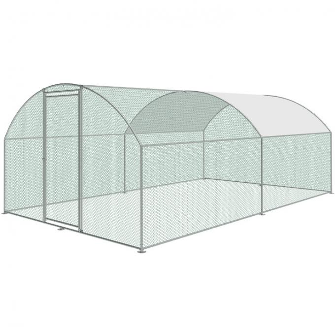 3m X 5.6m Round top Metal Chicken Run Walk In Coop For Poultry Hen Cage ...