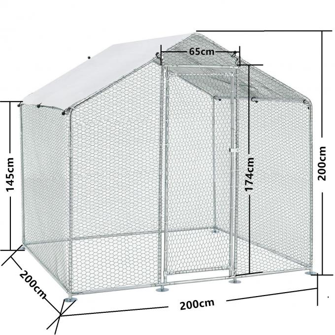 Chicken Run Walk In Pet Cage Chicken Coop 10 Sizes Galvanised Metal ...