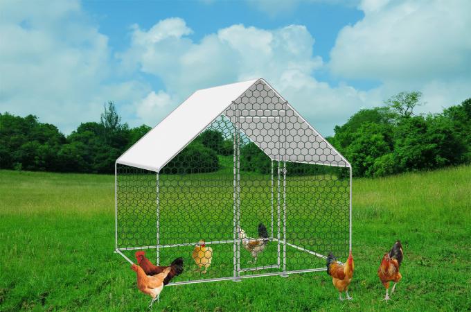 Chicken Run Walk In Pet Cage Chicken Coop 10 Sizes Galvanised Metal ...